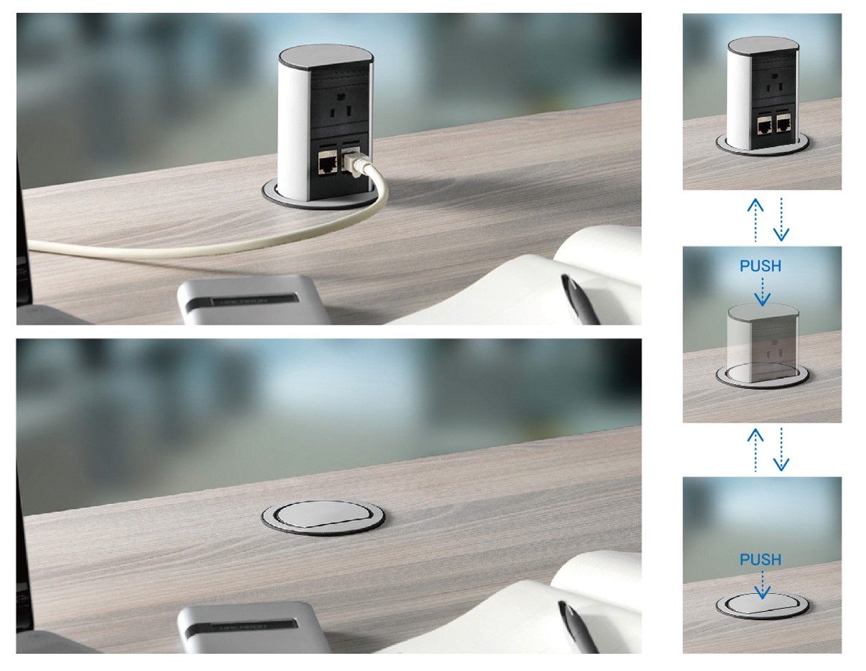 【高級感 おしゃれ コンセント】BACHMANN ELEVATOR エレベーター【デスク 埋込】バッハマン | PLA-PART(プラパート)WEBショップ【家具金物】